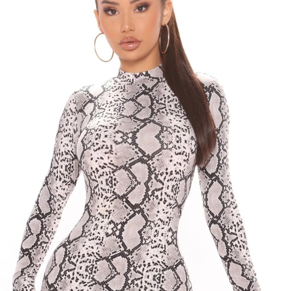 Fashion Nova | Dresses | Sweater Dress Python Print | Poshmark